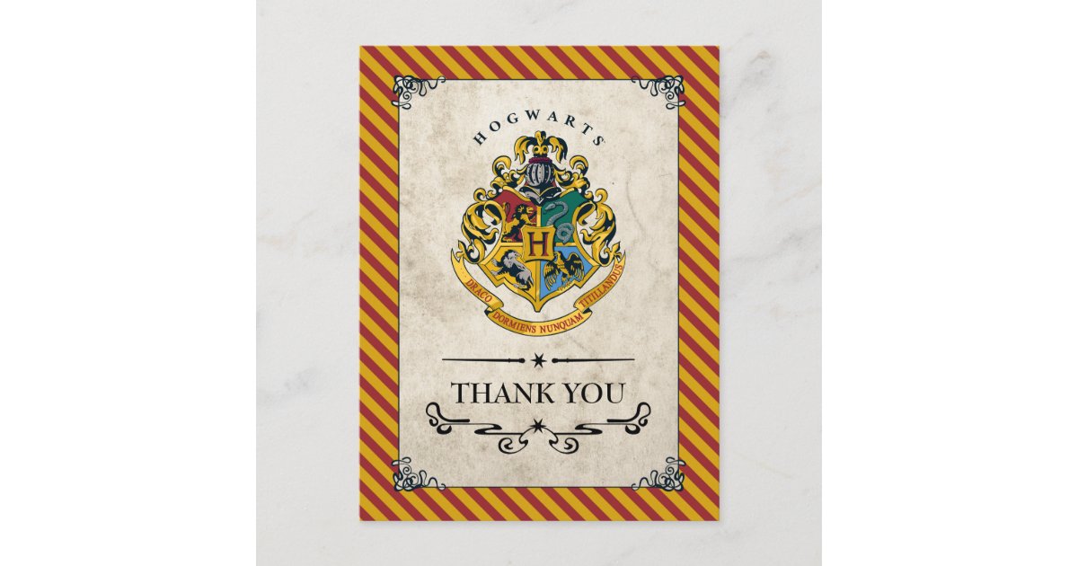 Harry Potter | Hogwarts Birthday Thank You Postcard | Zazzle