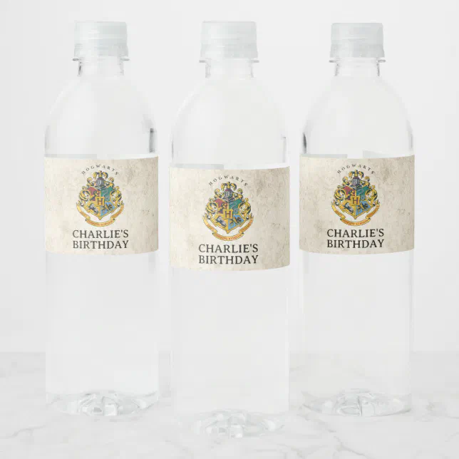 Harry Potter | Hogwarts Birthday Water Bottle Label | Zazzle