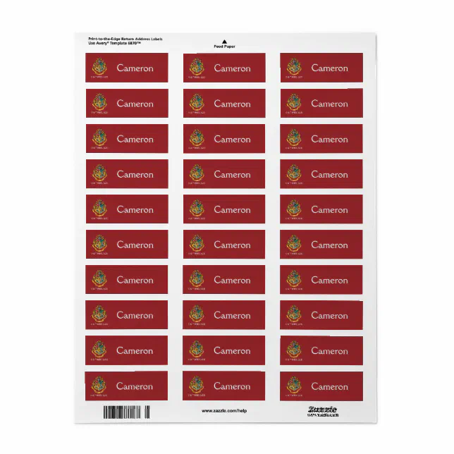 Harry Potter | Hogwarts Crest - Full Color Label | Zazzle