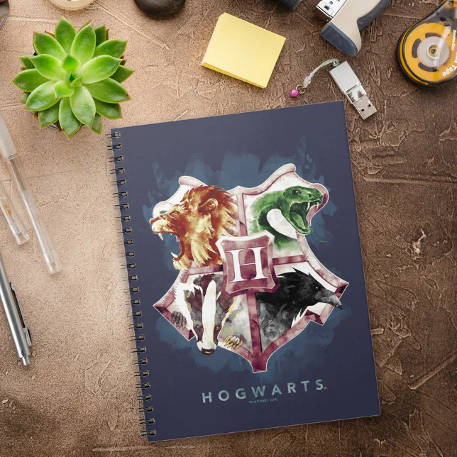 Harry Potter | HOGWARTS™ Crest Watercolor Notebook | Zazzle
