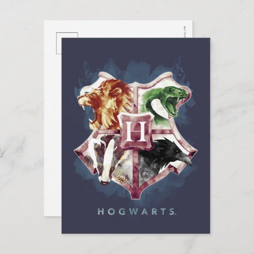 Harry Potter | HOGWARTS™ Crest Watercolor Postcard | Zazzle