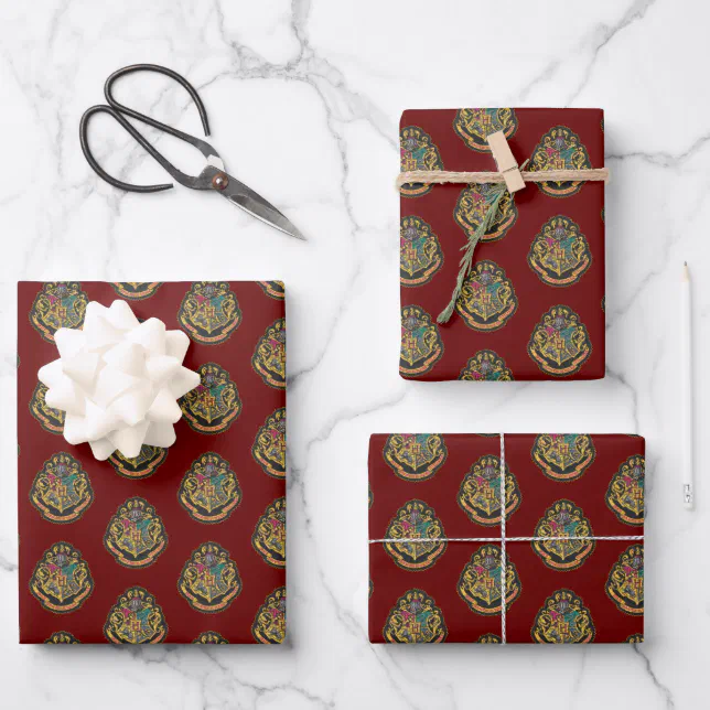 Harry Potter | Hogwarts Crest Wrapping Paper Sheets | Zazzle