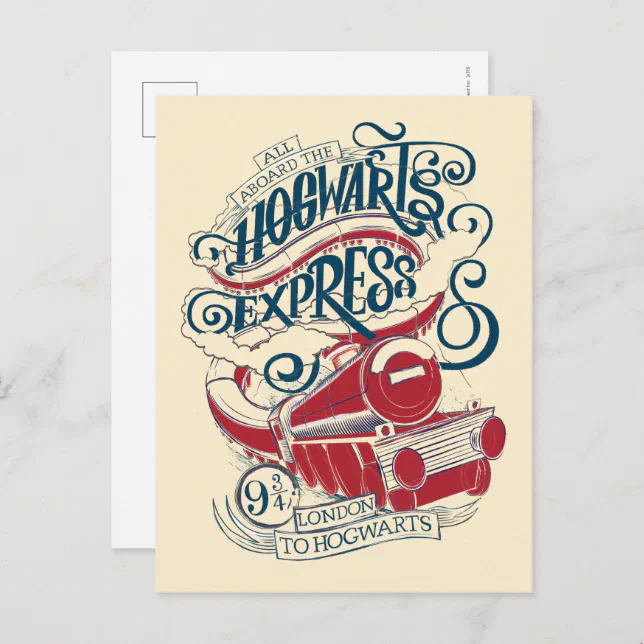 Harry Potter | Hogwarts Express Typography Postcard | Zazzle