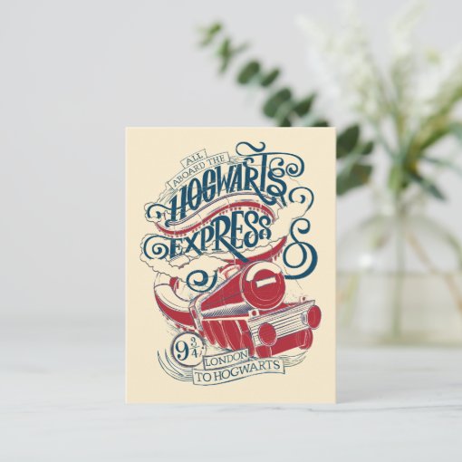 Harry Potter | Hogwarts Express Typography Postcard | Zazzle