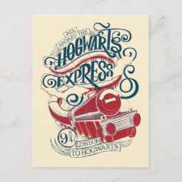 Harry Potter | Hogwarts Express Typography Postcard | Zazzle