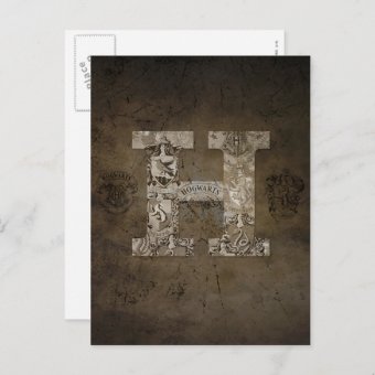 Harry Potter | Hogwarts Monogram Postcard | Zazzle