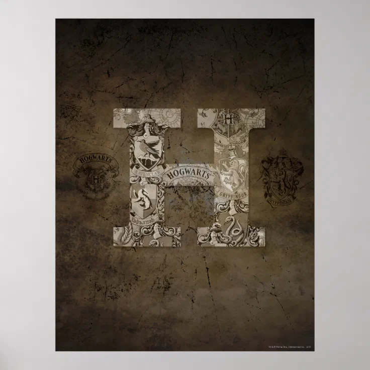 Harry Potter | Hogwarts Monogram Poster | Zazzle