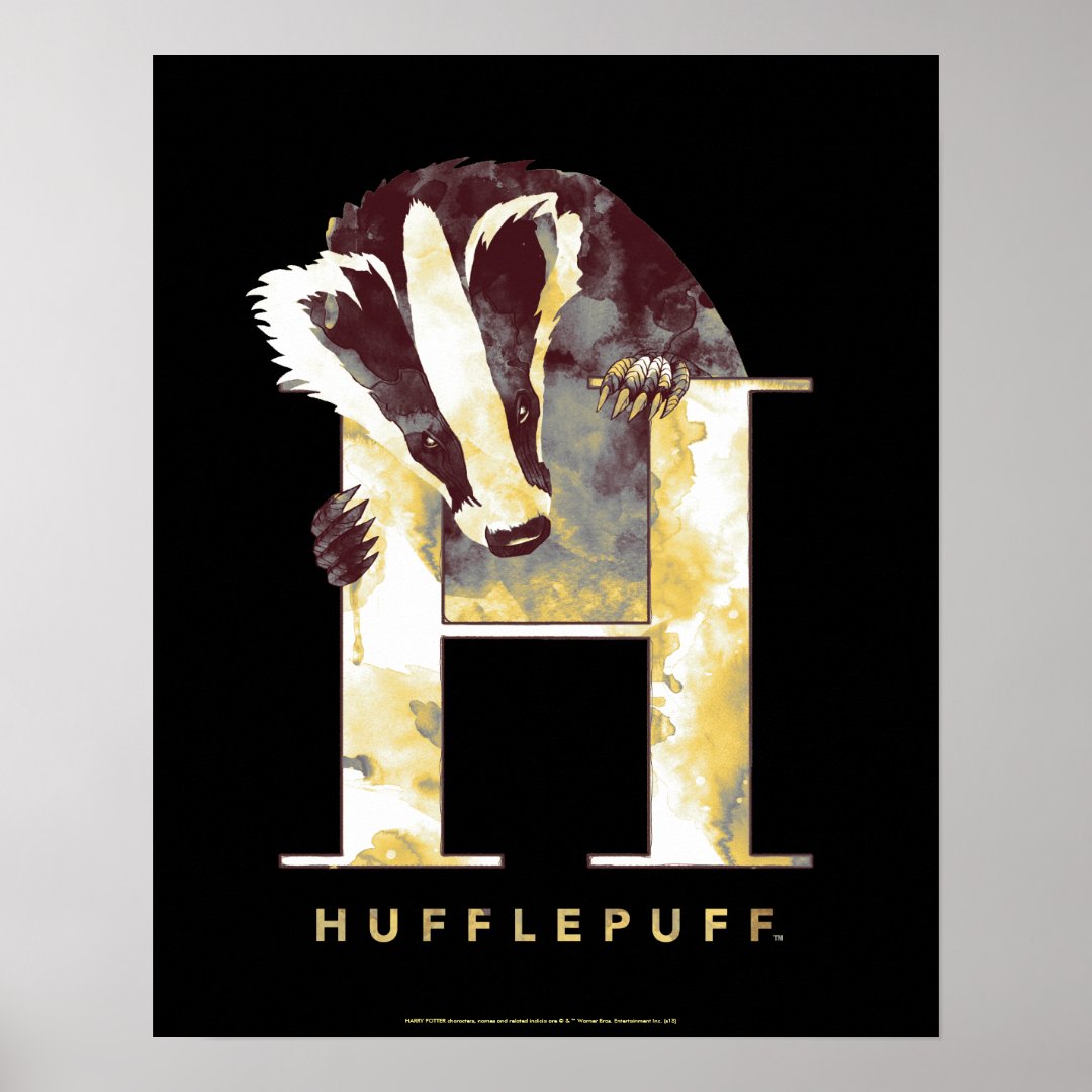 Harry Potter | HUFFLEPUFF™ Badger Watercolor Poster | Zazzle
