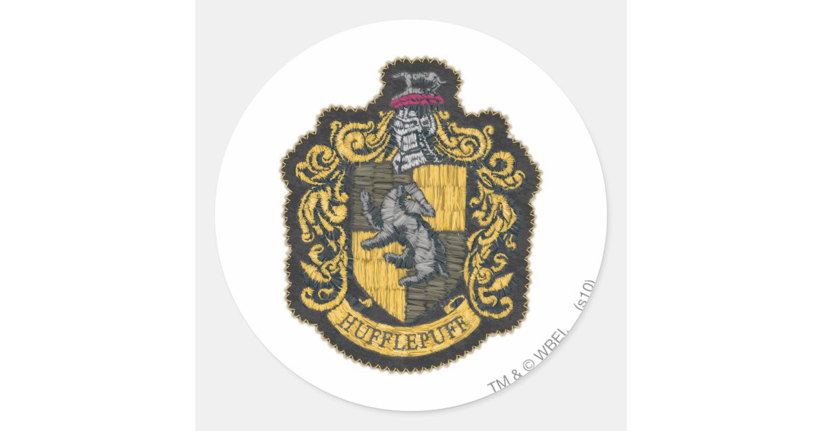 Harry Potter | Hufflepuff Crest Patch Classic Round Sticker | Zazzle