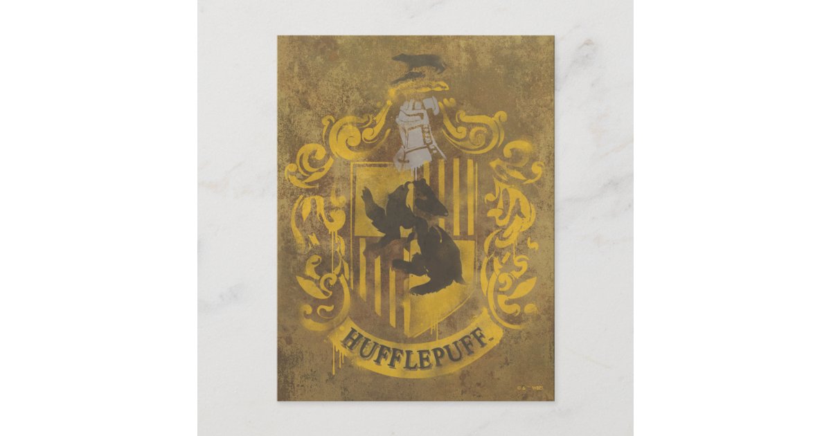 Harry Potter | Hufflepuff Crest Spray Paint Postcard | Zazzle