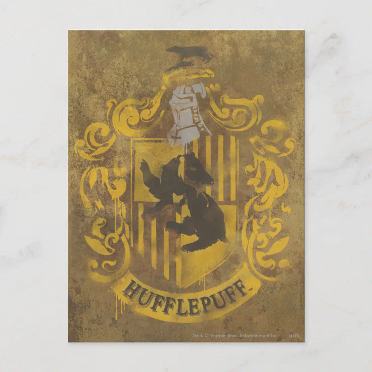 Harry Potter | Hufflepuff Crest Spray Paint Postcard | Zazzle