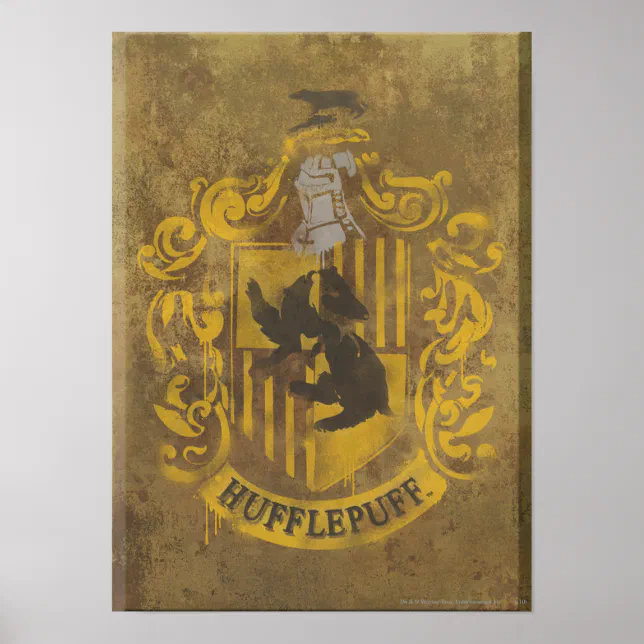 Harry Potter | Hufflepuff Crest Spray Paint Poster | Zazzle