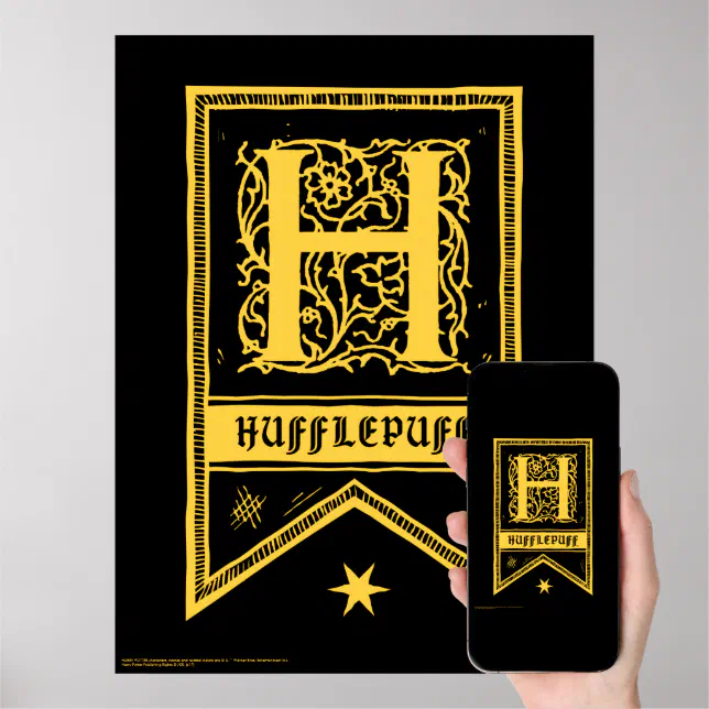 Harry Potter | Hufflepuff Monogram Banner Poster | Zazzle