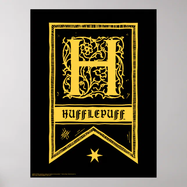 Harry Potter | Hufflepuff Monogram Banner Poster | Zazzle