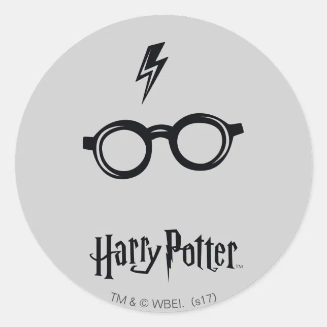 Harry Potter | Lightning Scar and Glasses Classic Round Sticker | Zazzle