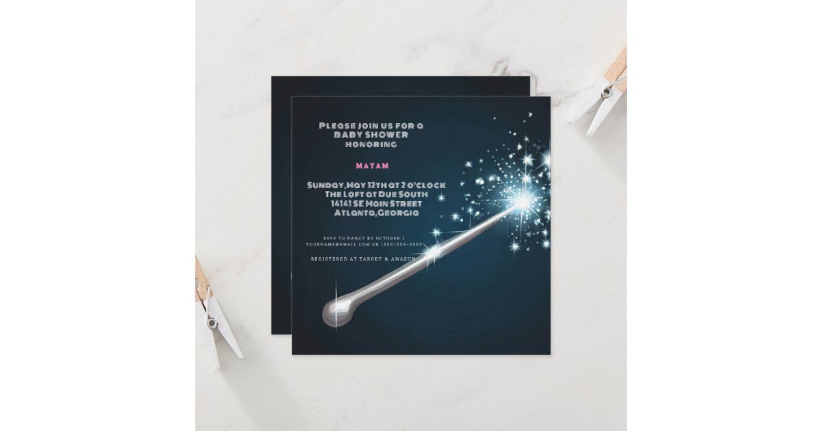 Harry Potter | Magic wand Baby Shower Invitation | Zazzle
