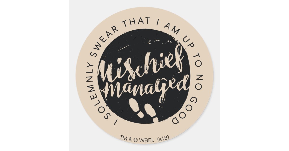 Harry Potter | Marauder's Map Charms Typography Classic Round Sticker ...