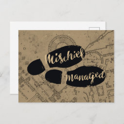 Harry Potter | MISCHIEF MANAGED™ Map Footprints Postcard | Zazzle