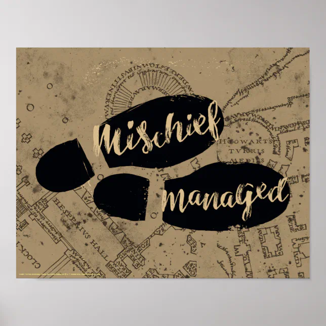 Harry Potter | MISCHIEF MANAGED™ Map Footprints Poster | Zazzle