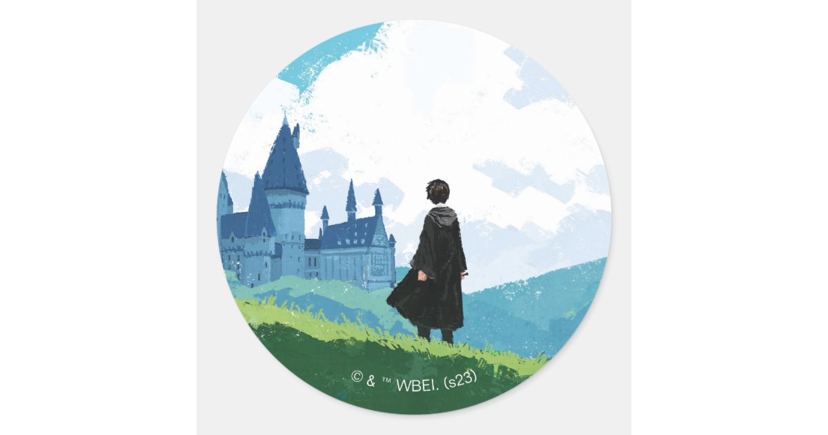 HARRY POTTER™ Overlooking HOGWARTS™ Castle Classic Round Sticker | Zazzle