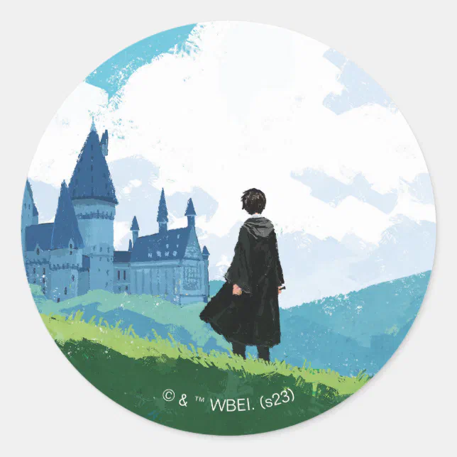 HARRY POTTER™ Overlooking HOGWARTS™ Castle Classic Round Sticker | Zazzle