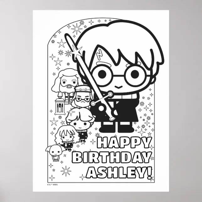 HARRY POTTER™ Personalized Birthday Coloring Poster | Zazzle