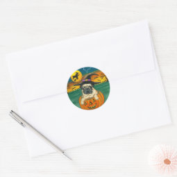 Harry Potter Pug Halloween Stickers | Zazzle