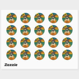 Harry Potter Pug Halloween Stickers | Zazzle