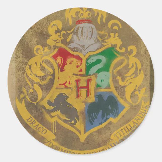 Harry Potter | Rustic Hogwarts Crest Classic Round Sticker | Zazzle