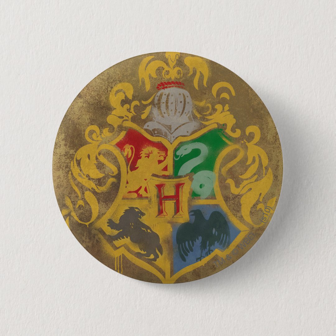 Harry Potter | Rustic Hogwarts Crest Pinback Button | Zazzle