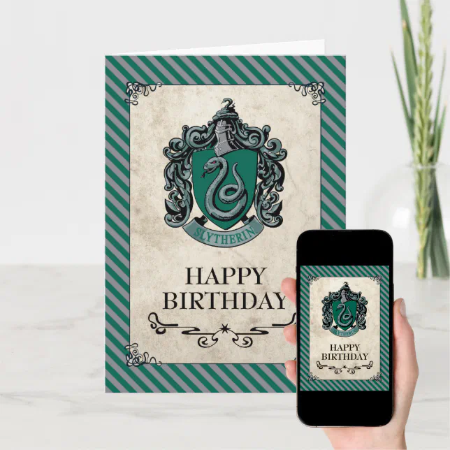 Harry Potter | Slytherin Happy Birthday Card | Zazzle