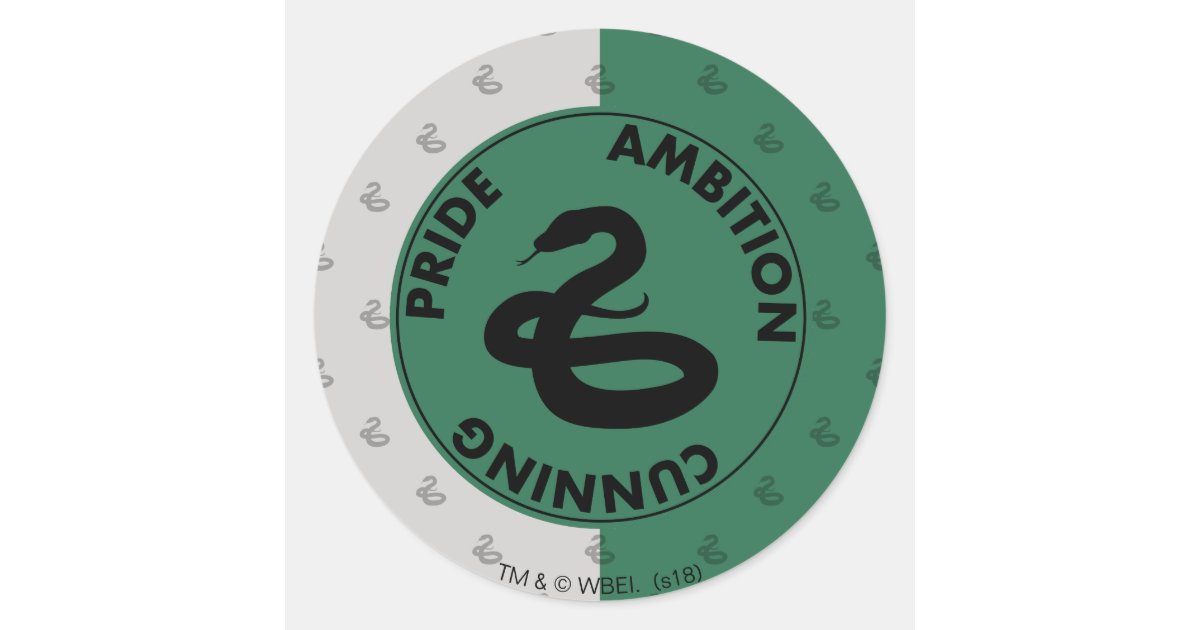 Harry Potter | SLYTHERIN™ House Traits Graphic Classic Round Sticker ...