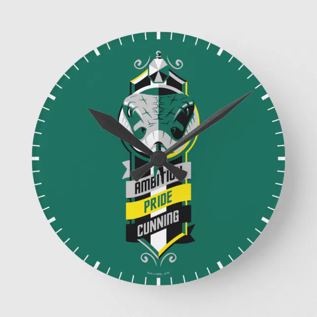 Harry Potter | SLYTHERIN™ House Traits Sigil Round Clock | Zazzle