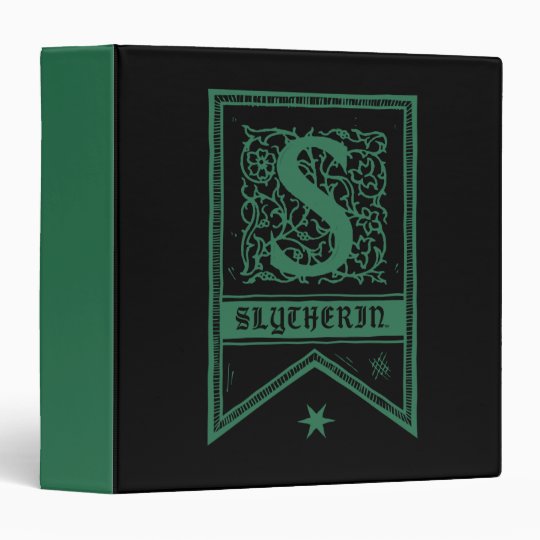 Harry Potter | Slytherin Monogram Banner 3 Ring Binder | Zazzle.com