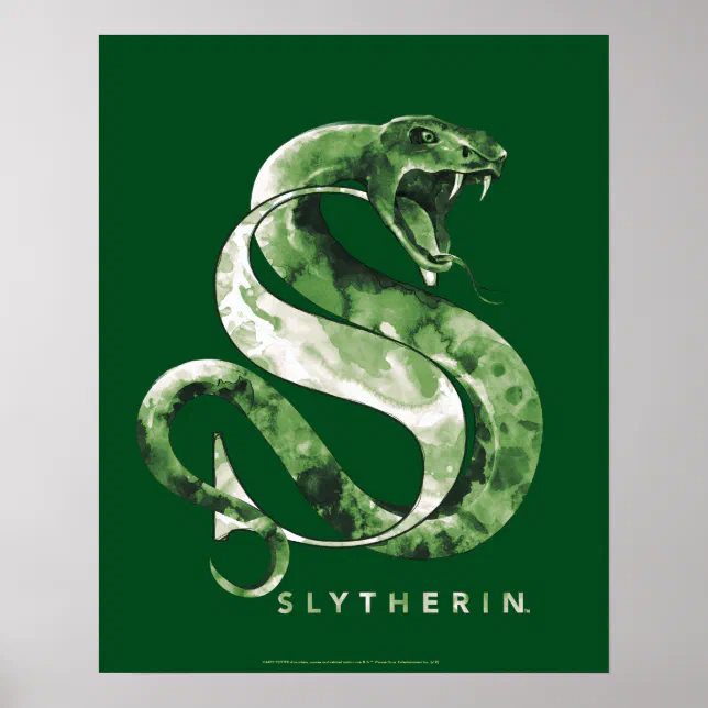 Harry Potter | SLYTHERIN™ Snake Watercolor Poster | Zazzle
