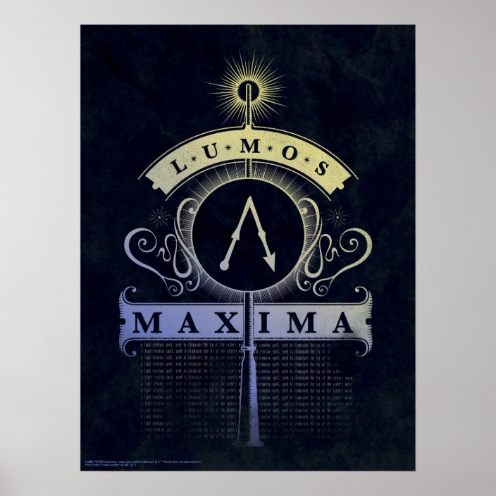 Harry Potter Spell | Lumos Maxima Graphic Poster | Zazzle.com