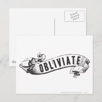Harry Potter Spell | Obliviate Postcard | Zazzle