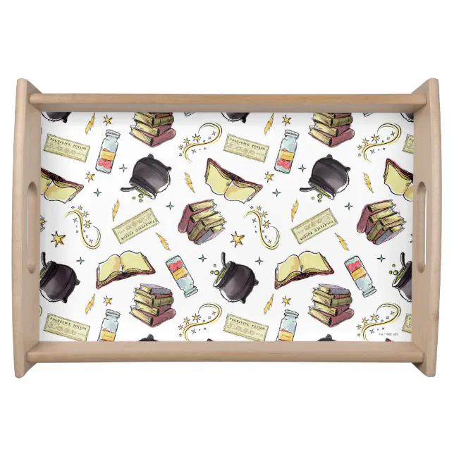 HARRY POTTER™ Spells & Books Pattern Serving Tray | Zazzle