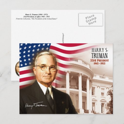 Harry S. Truman - 33rd President of the U.S. Postcard | Zazzle