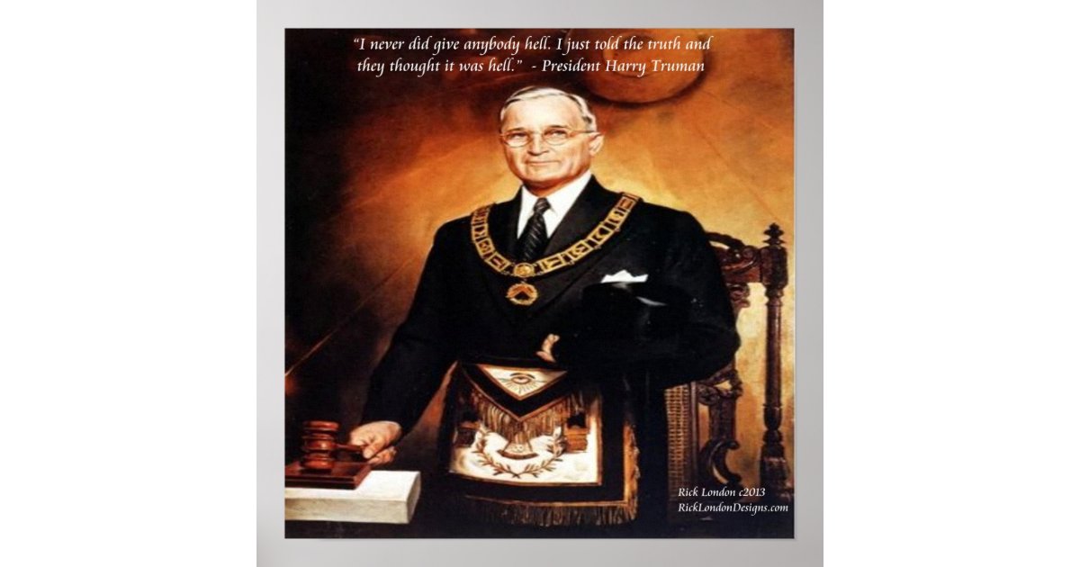 Harry Truman "Didn't Give "Em Hell" Quote Poster | Zazzle