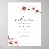 HARUMI Sakura Cherry Blossom Wedding Welcome Poster | Zazzle