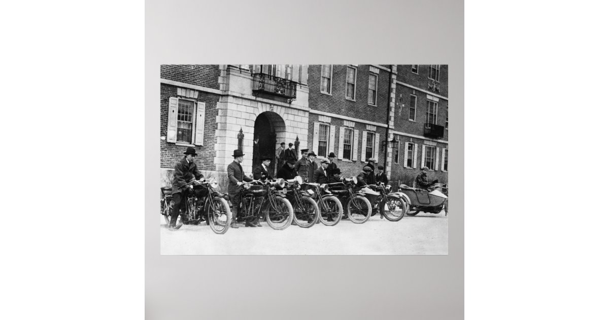 Harvard Motorcycle Squad, early 1900s Poster | Zazzle