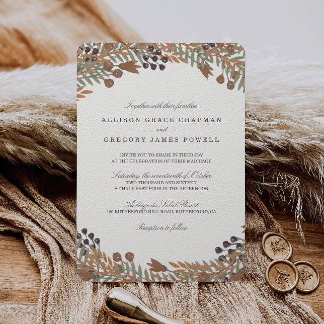 Harvest Berry Wedding Invitation | Zazzle
