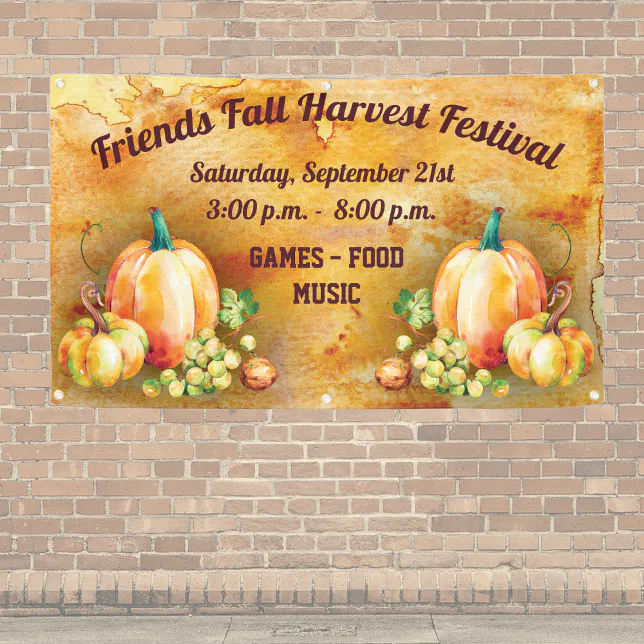 Harvest Fall Autumn Festival Banner | Zazzle