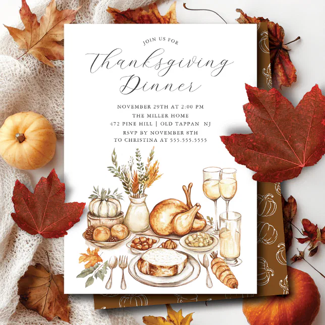 Harvest Feast Thanksgiving Invitation | Zazzle