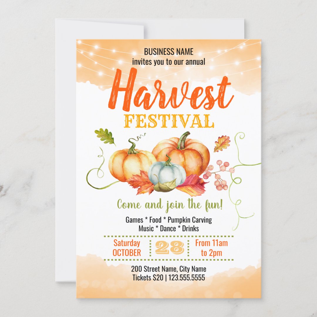 Harvest Festival Invitation | Zazzle
