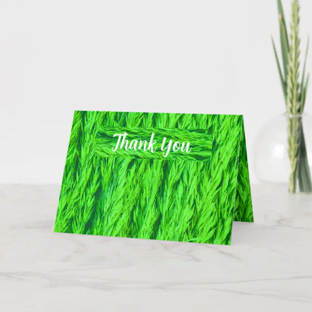 Harvest Green Grass Seed Photo Thank You Card | Zazzle