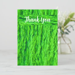 Harvest Green Grass Seed Photo Thank You Card | Zazzle