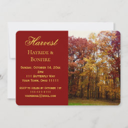 Harvest Hayride and Bonfire Invitation | Zazzle