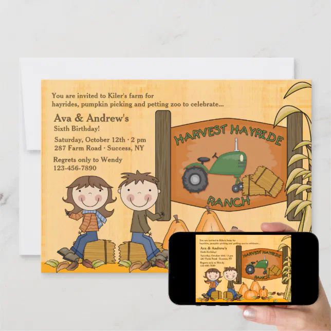 Harvest Hayride Party Invitation | Zazzle